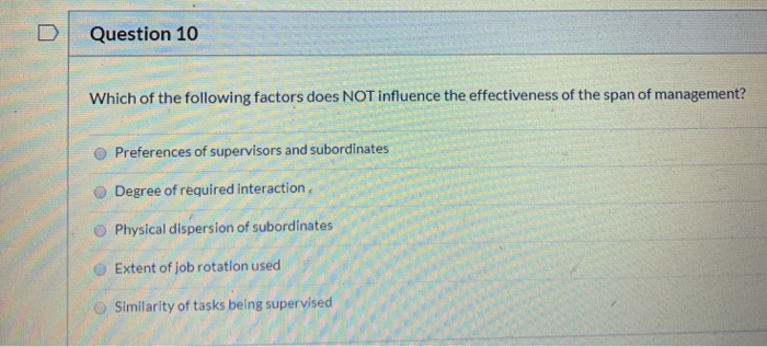 Solved Question 10 Which of the following factors does NOT | Chegg.com