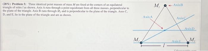 Solved (28%) Problem 5: Three identical point masses of mass | Chegg.com