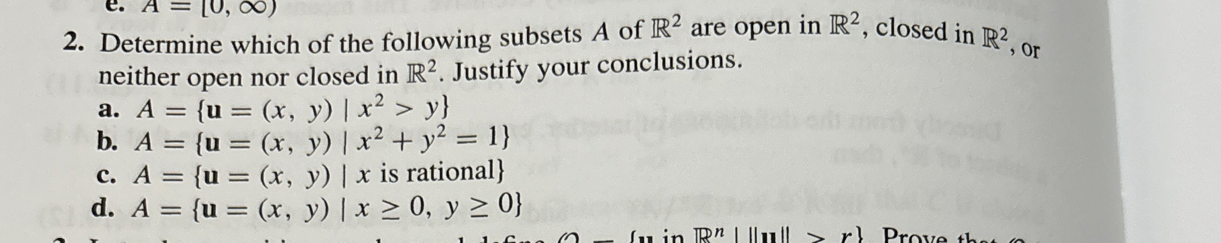 Solved ONLY D . ﻿Determine which of the following subsets A | Chegg.com