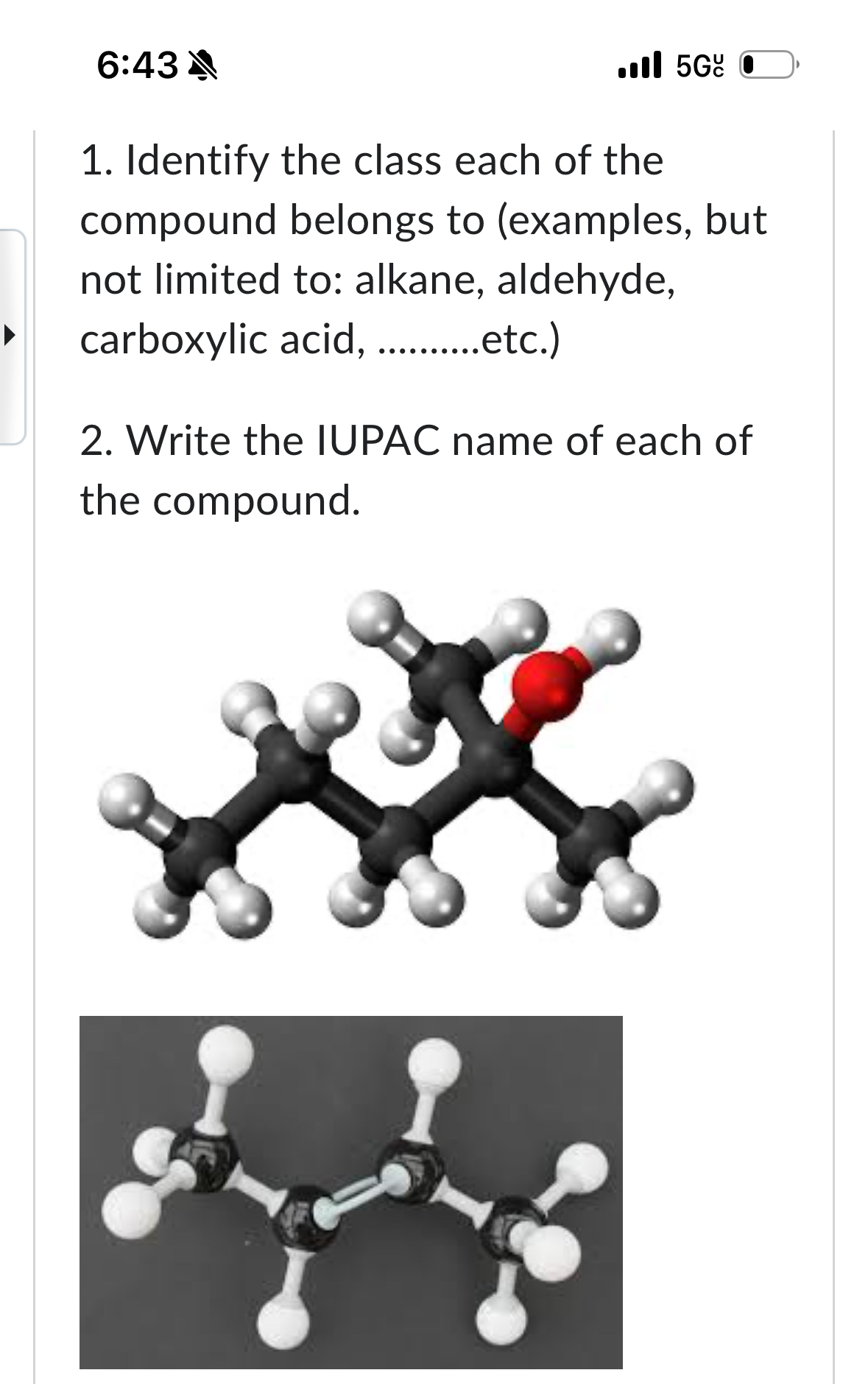 Identify the class each of ﻿the compound belongs | Chegg.com