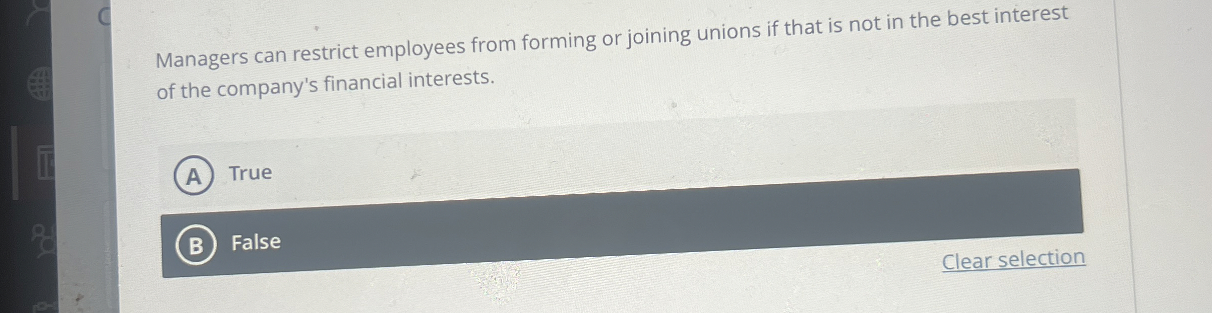 High Quality SOLUTION Managers can restrict employees from forming or | Chegg.com