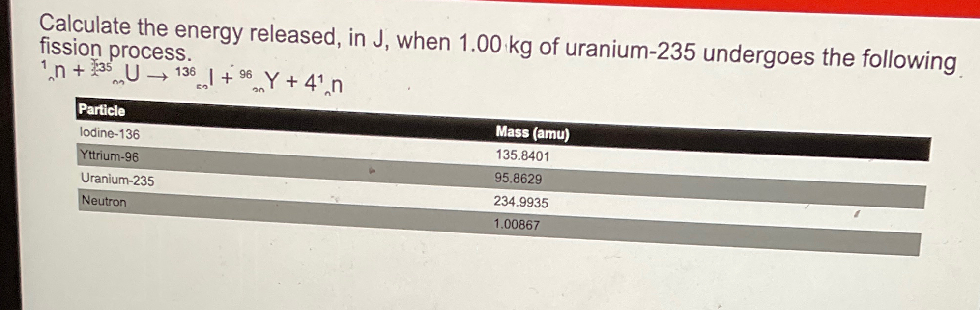 Solved Calculate the energy released, in J, ﻿when 1.00kg ﻿of | Chegg.com
