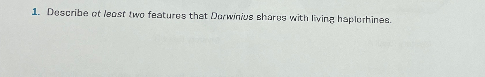 Solved Describe at least two features that Darwinius shares | Chegg.com