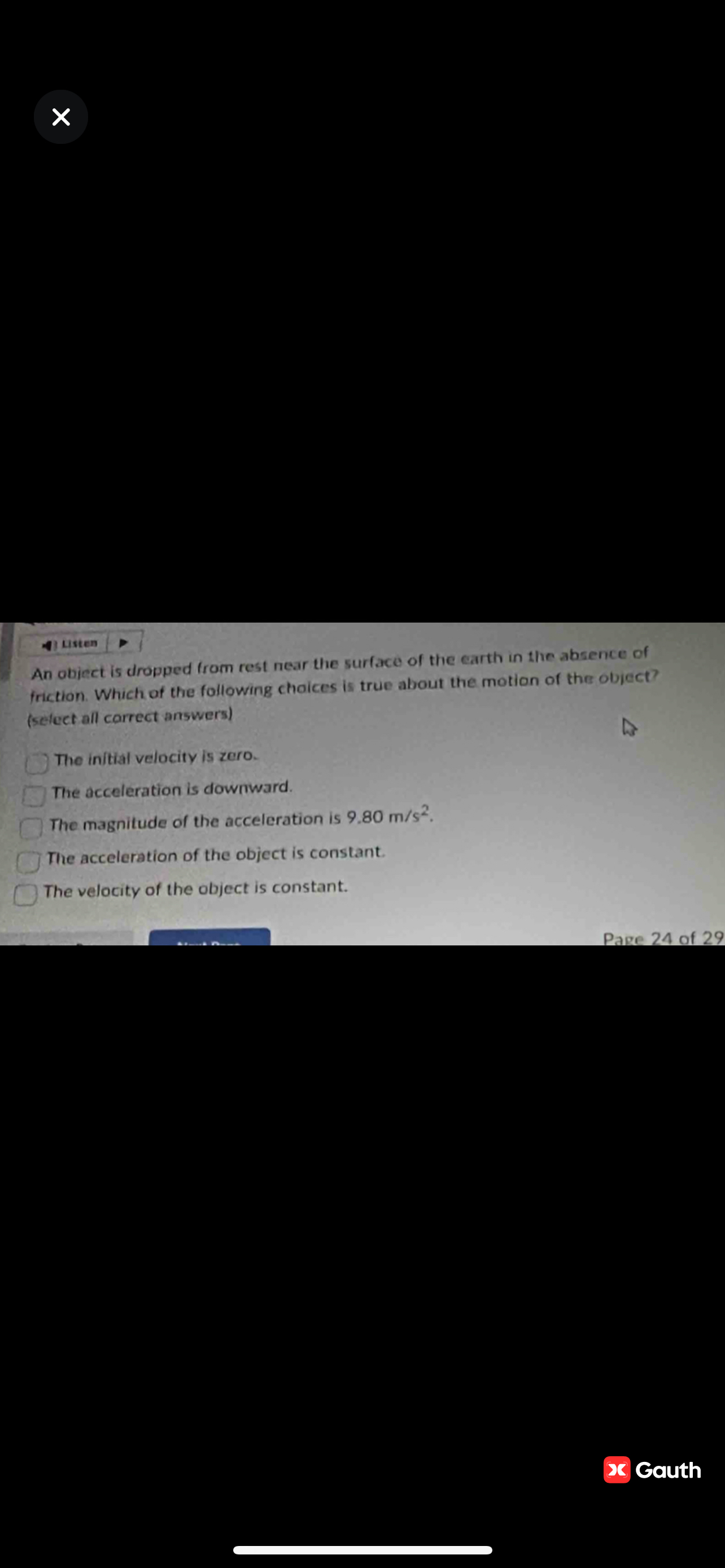 Solved An object is dropped from rest near the surface of | Chegg.com