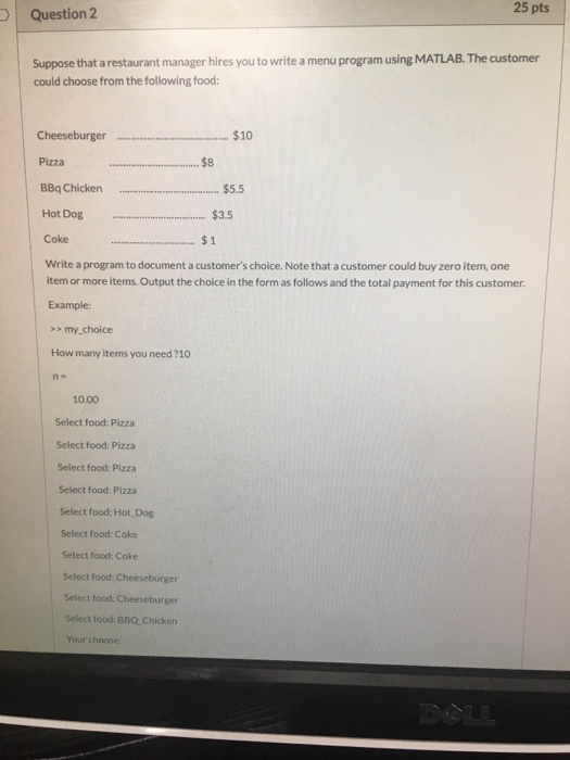 Solved Question 2 25 pts Suppose that a restaurant manager | Chegg.com Solved Question 2 25 pts Suppose that a restaurant manager | Chegg.com