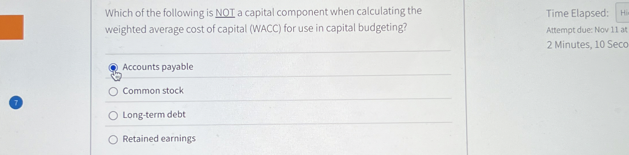 Solved Which of the following is NOT a capital component | Chegg.com