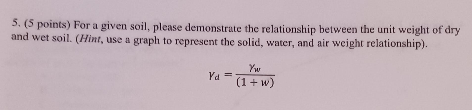Solved 5. ( 5 points) For a given soil, please demonstrate | Chegg.com