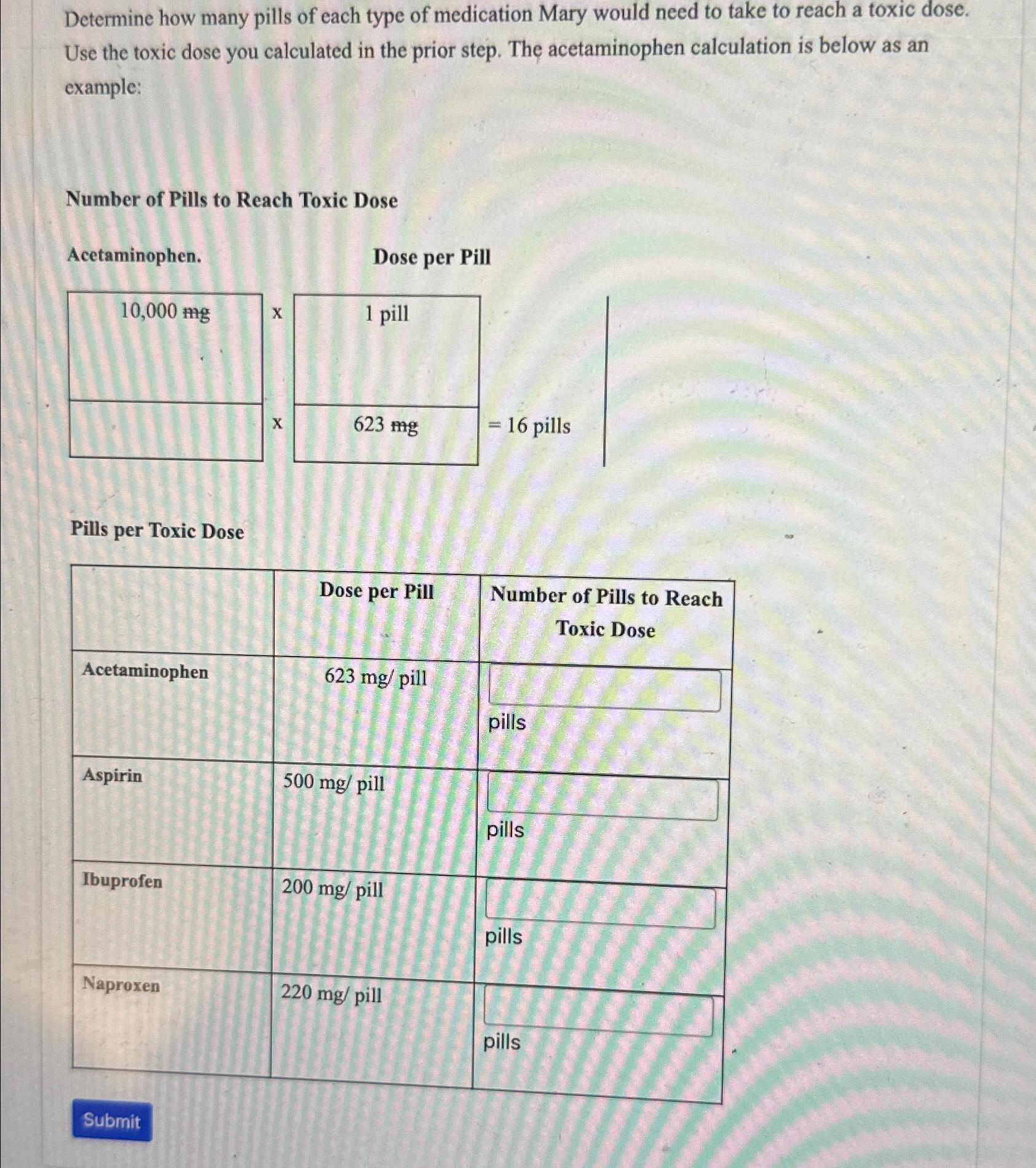 Solved Determine how many pills of each type of medication | Chegg.com