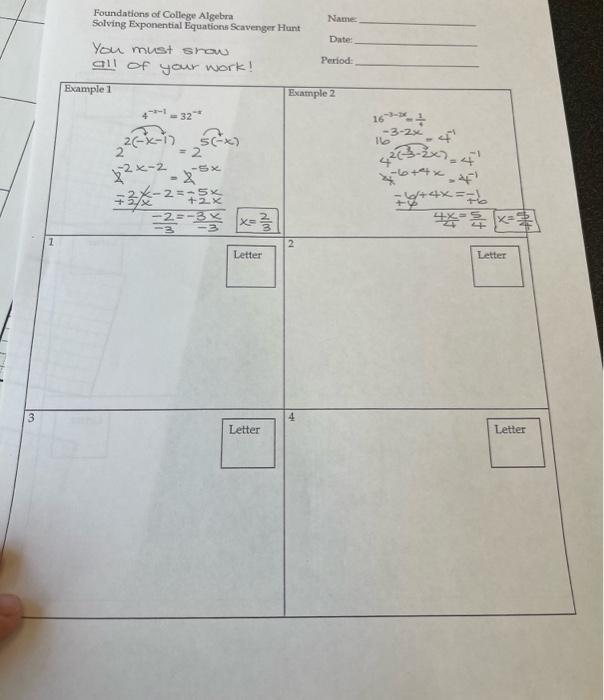 Solved Foundations of College Algebra Solving Exponential | Chegg.com