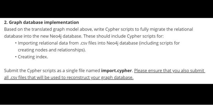 Solved ER Diagram to Graph model 2. Graph database | Chegg.com