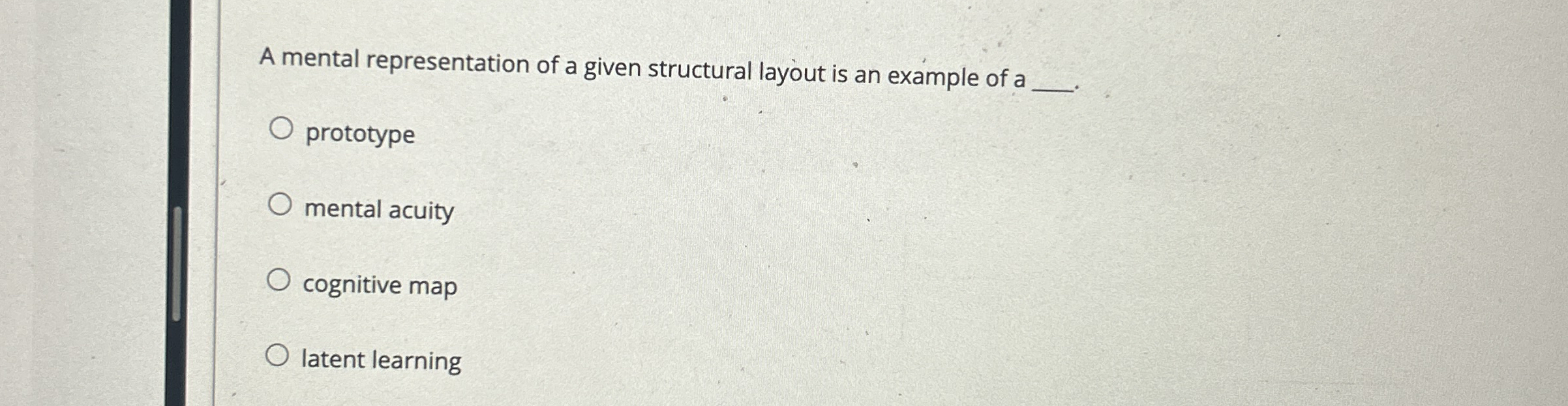 [Solved]: A mental representation of a given structural la