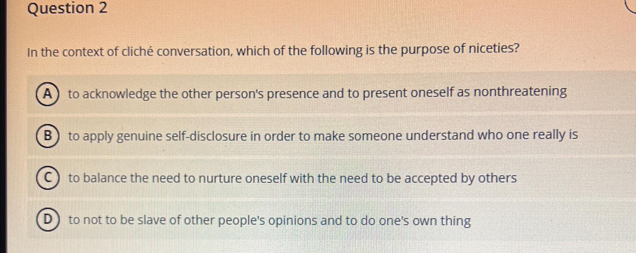 Solved Question 2In the context of cliché ﻿conversation, | Chegg.com