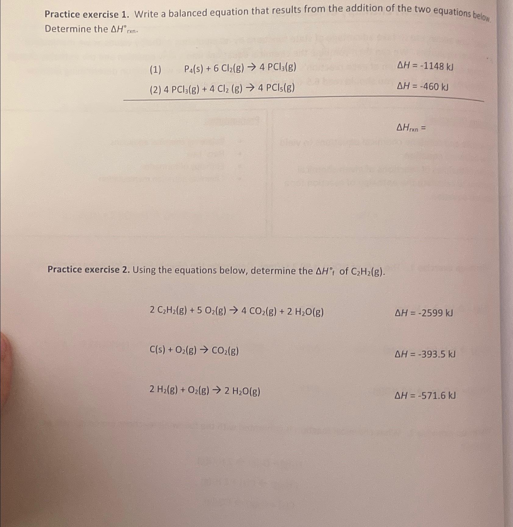 Solved Practice exercise 1. ﻿Write a balanced equation that | Chegg.com