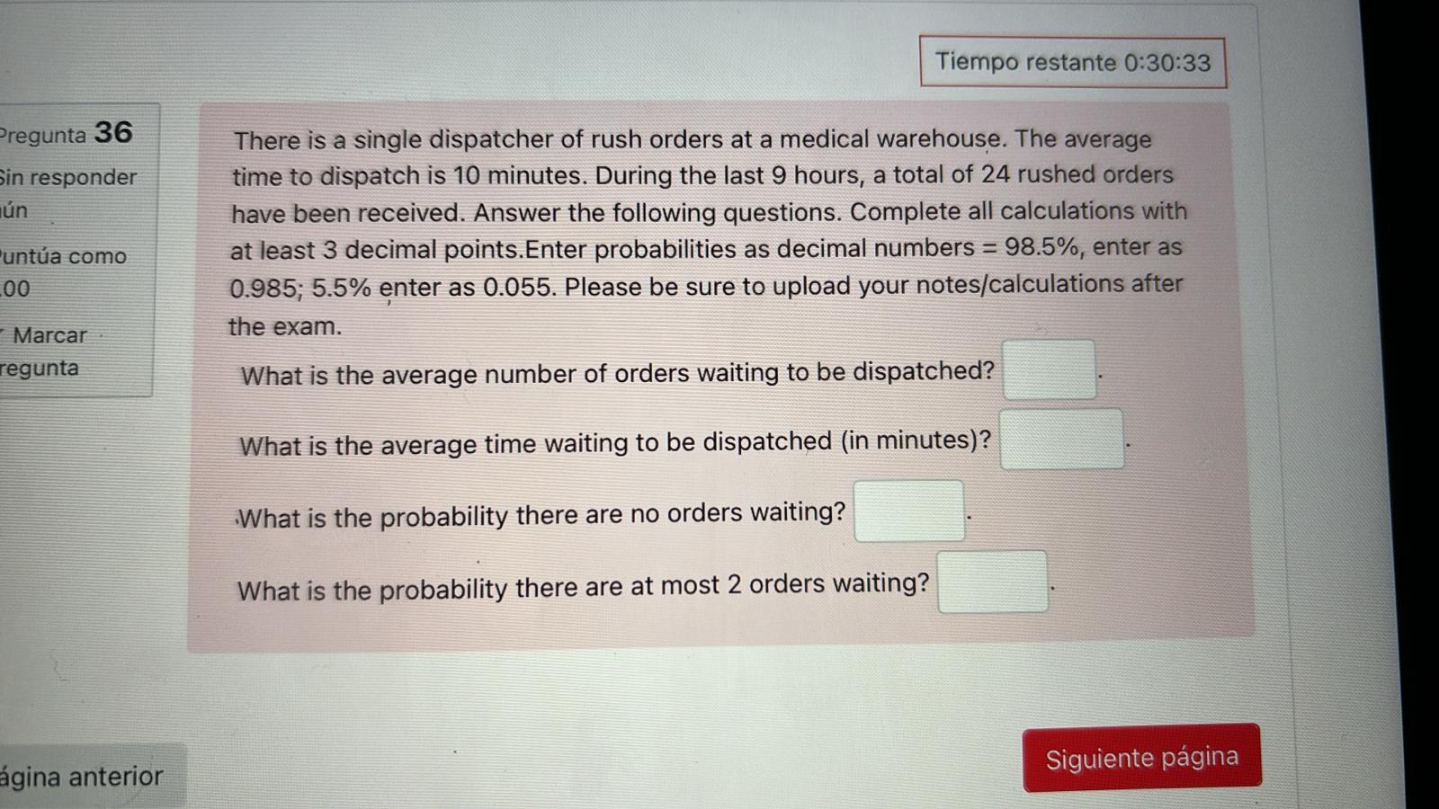 Solved There is a single dispatcher of rush orders at a | Chegg.com