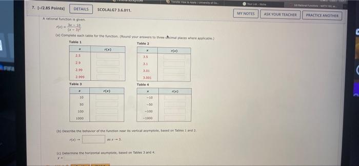 Solved 7. 1-/2.85 Points) DETAILS SCOLALG7 3.6.011. MY NOTES | Chegg.com