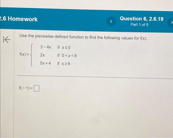 Solved C2.6 Homework K Use the piecewise-defined function to | Chegg.com