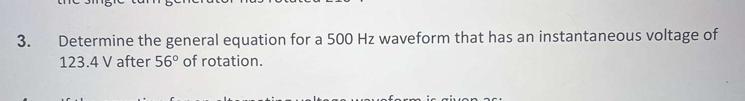 Solved Determine the general equation for a 500Hz ﻿waveform | Chegg.com