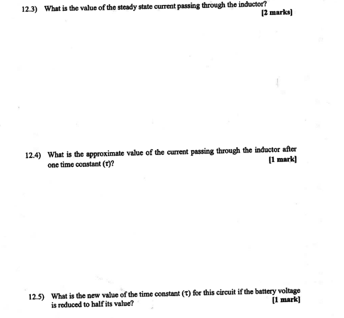 Solved 12 3 ﻿what Is The Value Of The Steady State Current