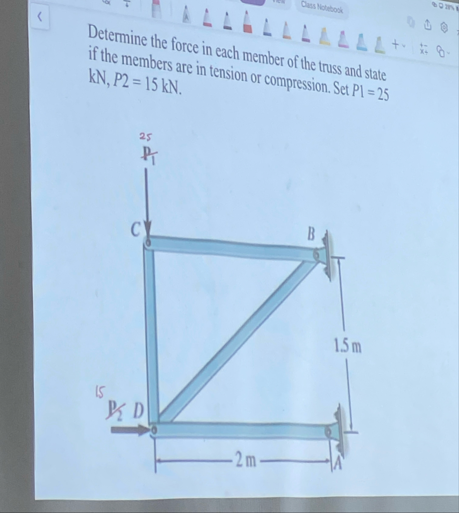 Solved Determine the force in if the members are in tension | Chegg.com