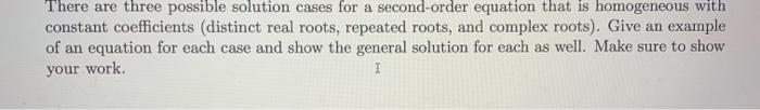 Solved There are three possible solution cases for a | Chegg.com