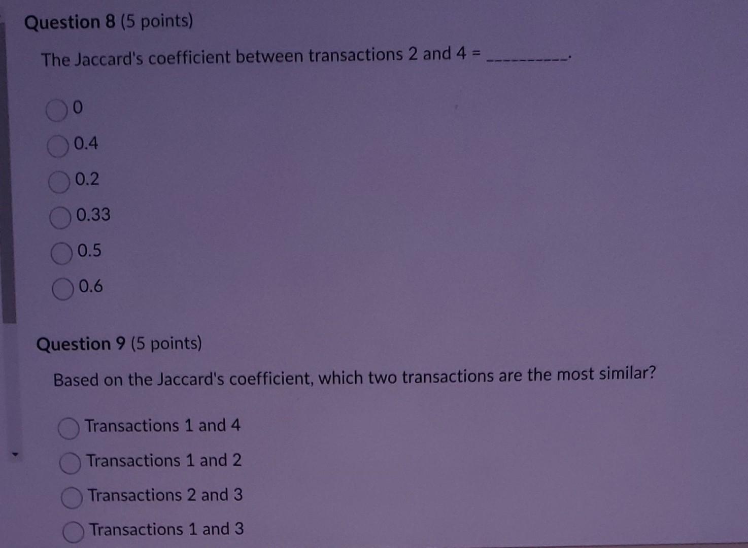 Solved [Chapter 5] Matching Coefficient and Jaccard's | Chegg.com