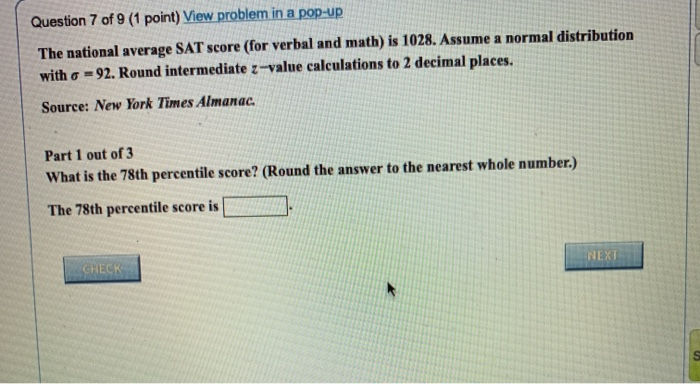 Solved Question 7 of 9 (1 point) View problem in a pop-up | Chegg.com