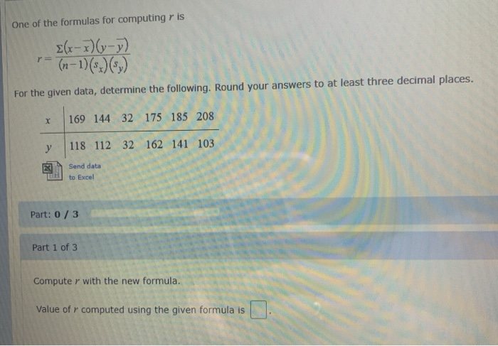 Solved One of the formulas for computing r is 2(x-x)(y-y) ra | Chegg.com