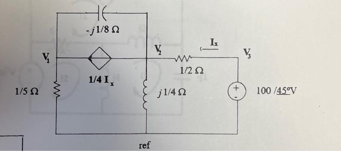 Solved solve for the phasor voltages V1,V2,V3 in matriax | Chegg.com