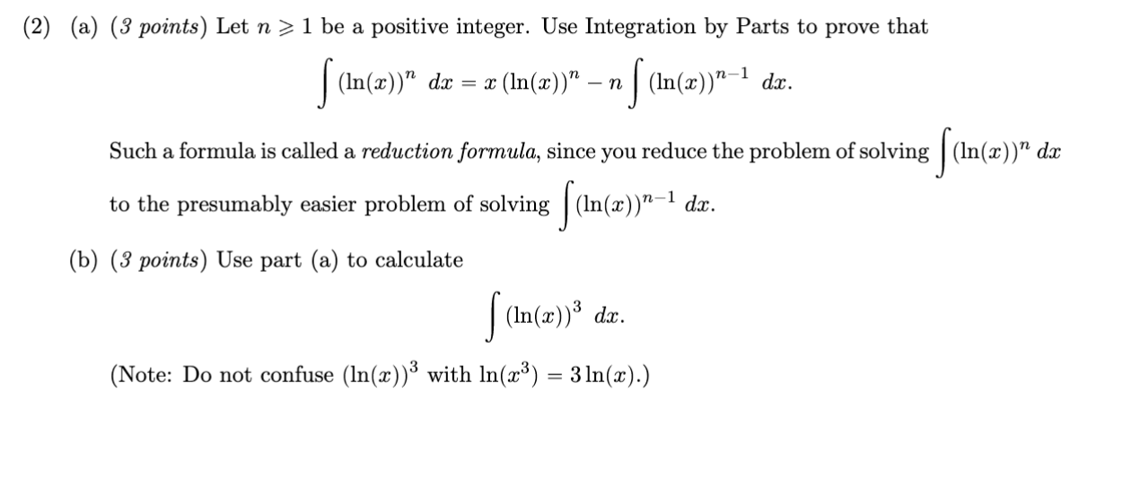 [Solved]: (2) (a) (3 points) Let n>=1 be a positive integ