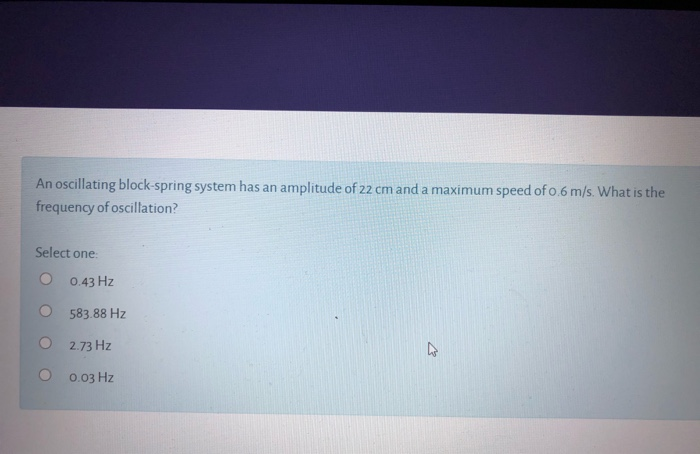 Solved An oscillating block-spring system has an amplitude | Chegg.com
