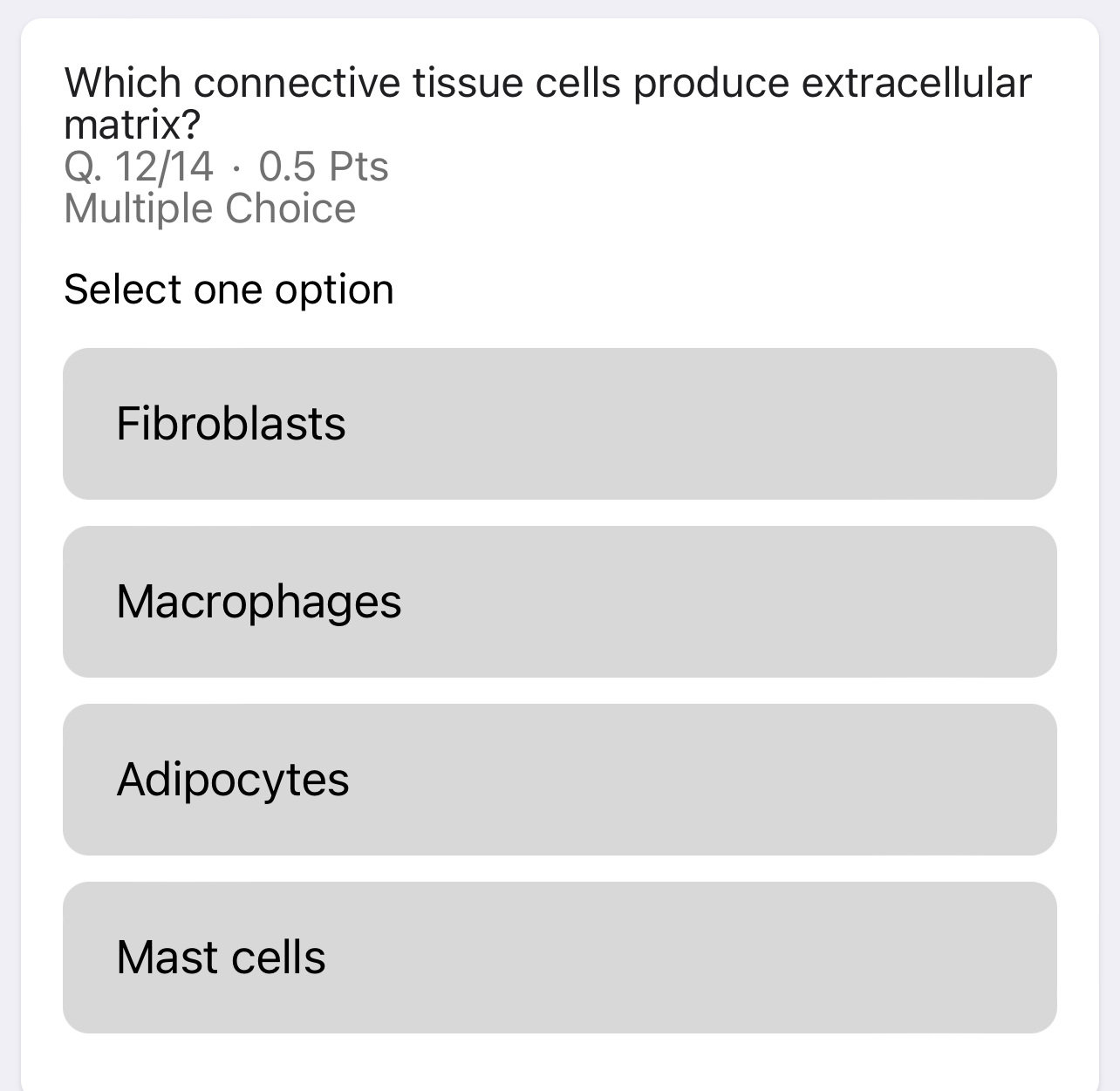 Solved Which connective tissue cells produce extracellular | Chegg.com
