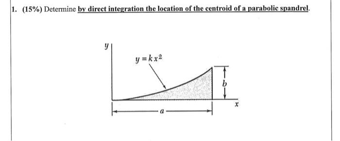 Solved 1. (15%) Determine by direct integration the location | Chegg.com