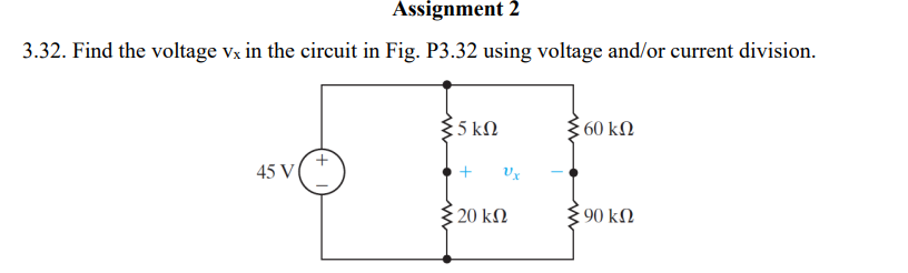 Solved Find the unknown voltage \( ﻿v_{x} \) ﻿in the circuit | Chegg.com
