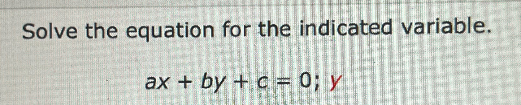 Solved Solve the equation for the indicated | Chegg.com