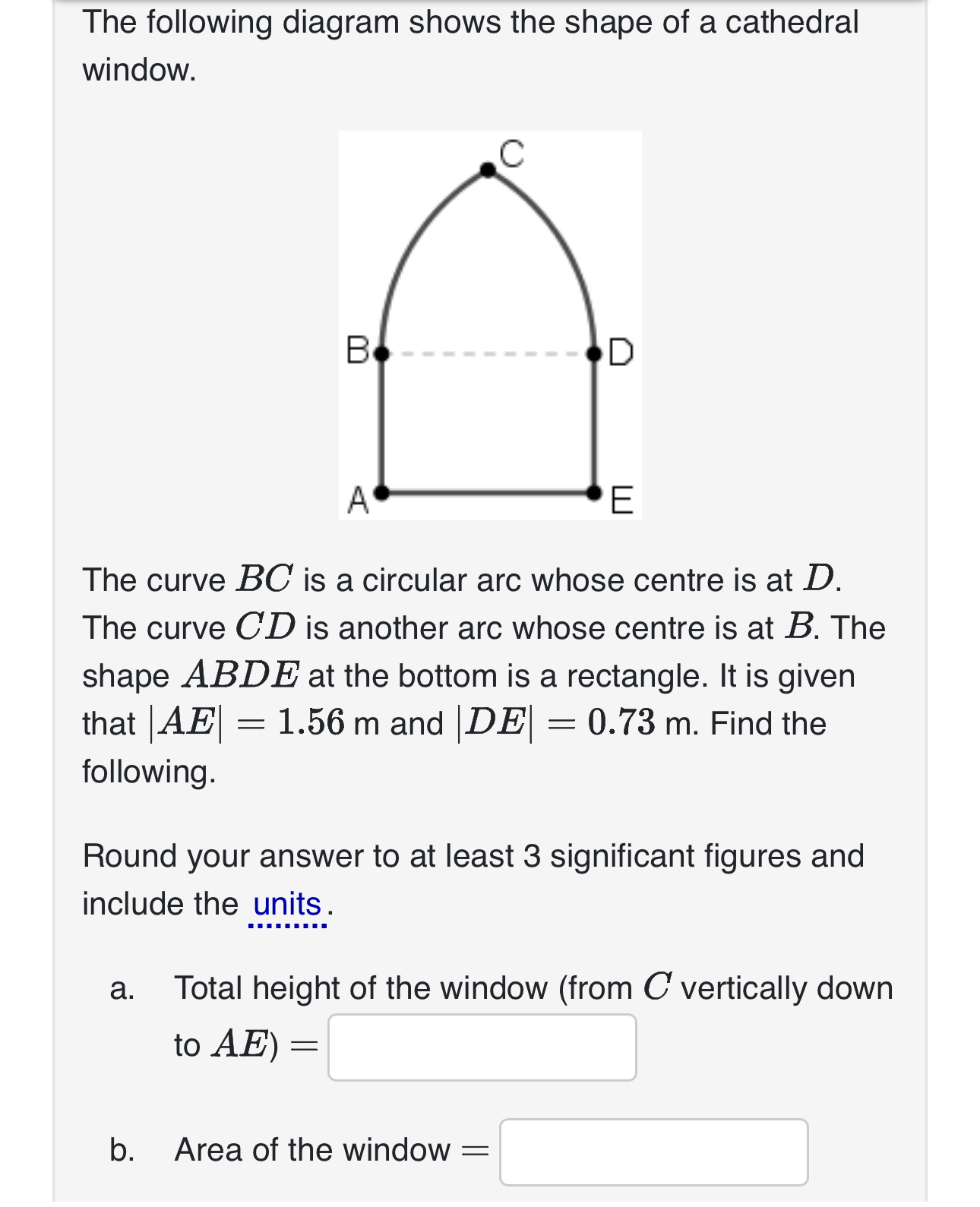 Solved The following diagram shows the shape of a cathedral | Chegg.com