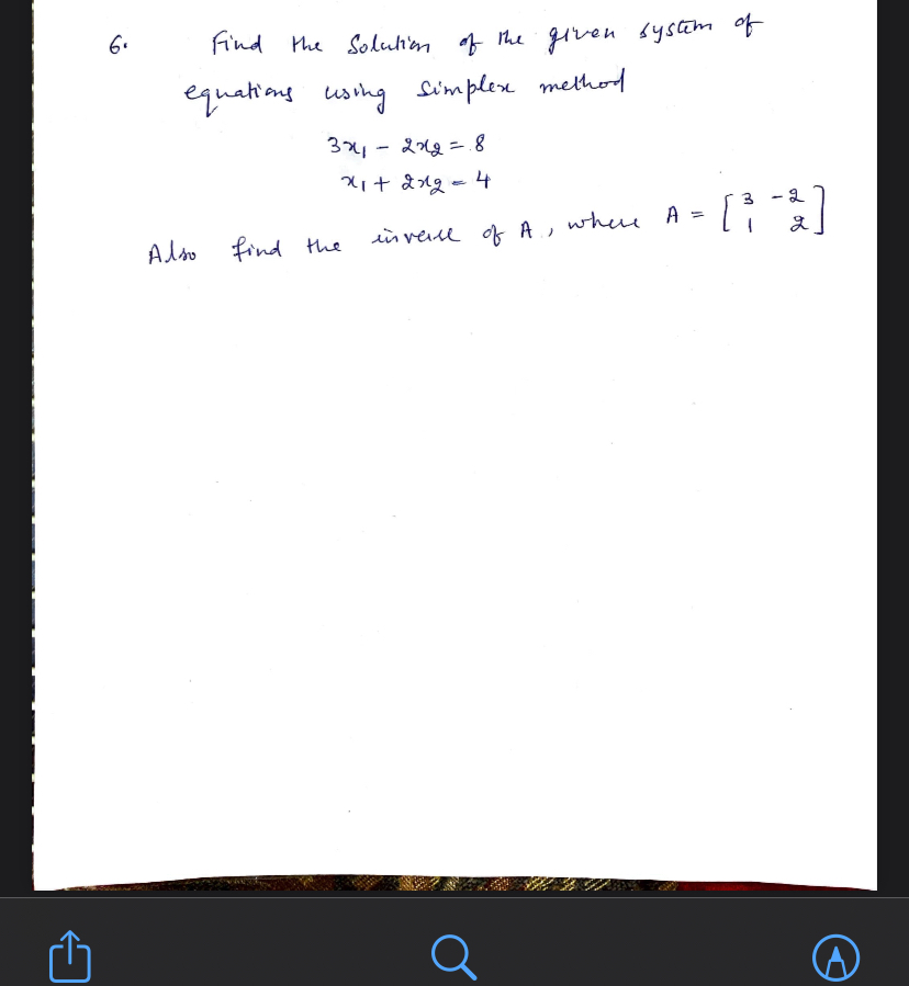 Solved Find the Solution of the given system of equations | Chegg.com