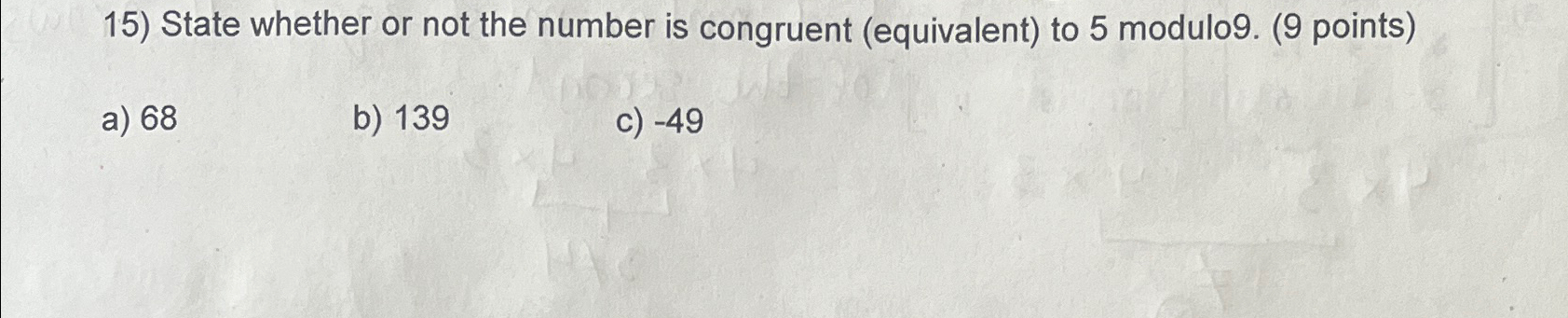 Solved State whether or not the number is congruent | Chegg.com