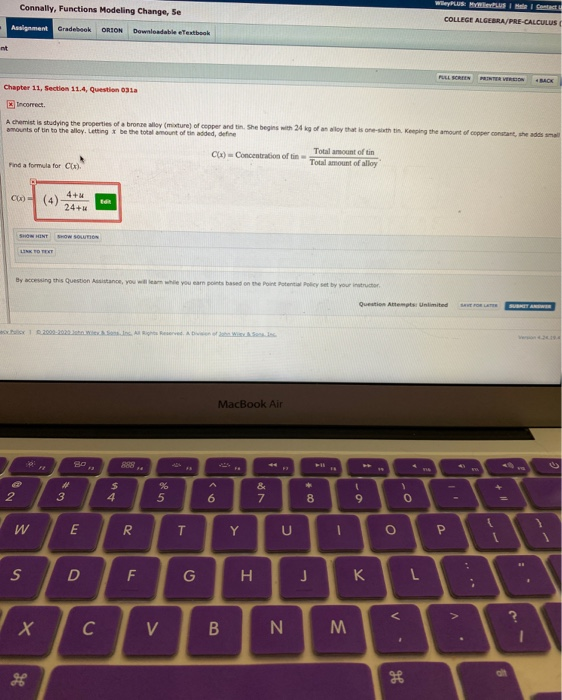 Solved Connally, Functions Modeling Change, Se COLLEGE | Chegg.com
