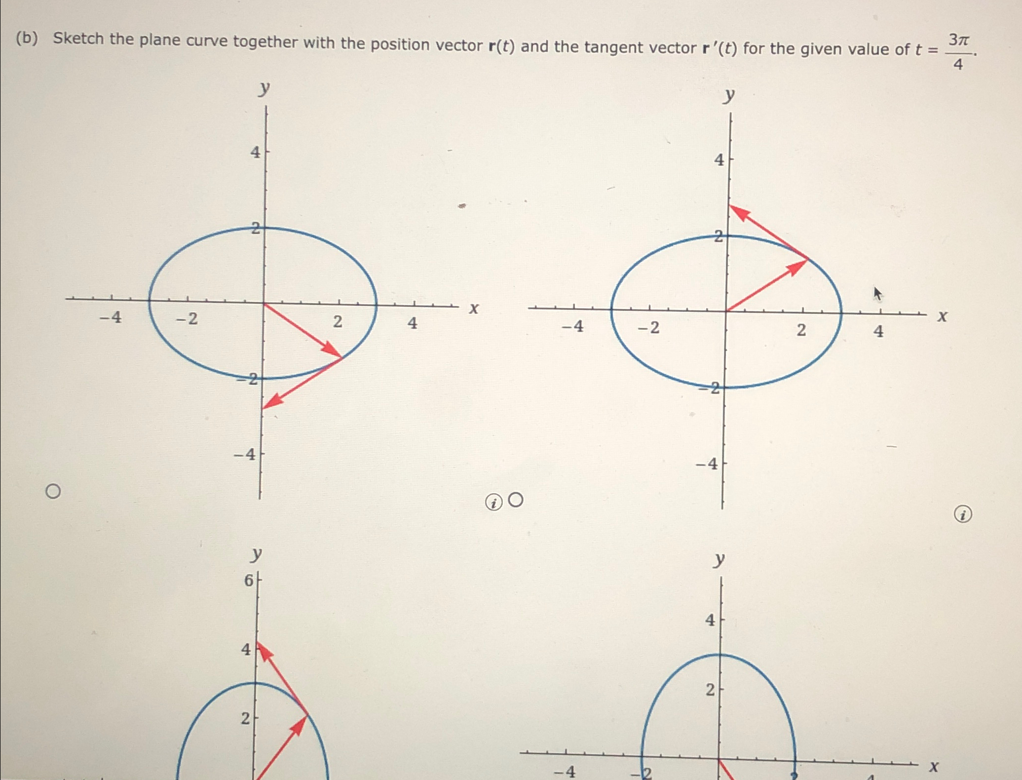 (b) ﻿Sketch the plane curve together ﻿with the | Chegg.com