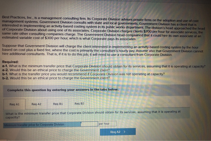 Solved Best Practices, Inc., is a management consulting | Chegg.com