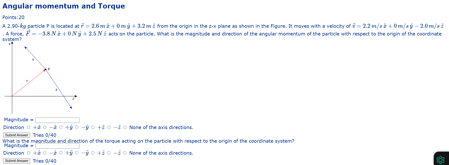 Solved Angular momentum and TorquePoints:20A 2.90-kg | Chegg.com