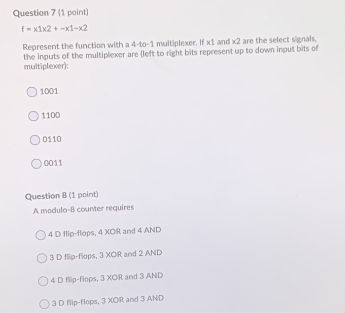 Solved Question 7 (1 point) f = x1x2 + ~X1-X2 Represent the | Chegg.com