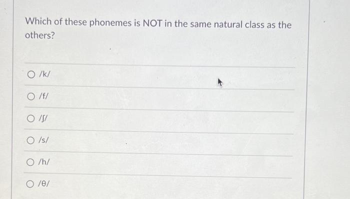 Which of these phonemes is NOT in the same natural | Chegg.com