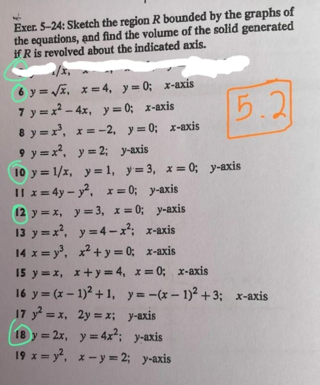 Solved Exer. 5-24: Sketch the region R bounded by the graphs | Chegg.com
