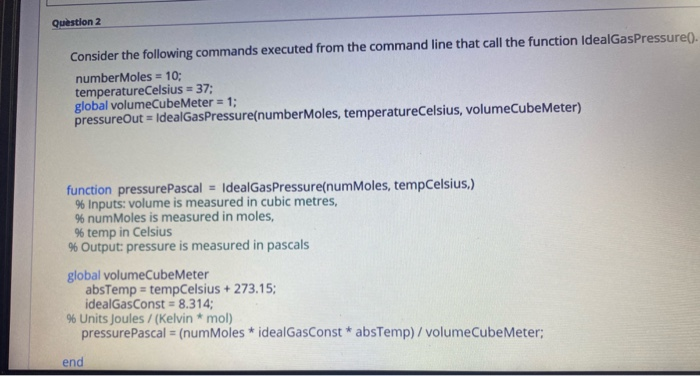 Solved Question 2 Consider the following commands executed | Chegg.com
