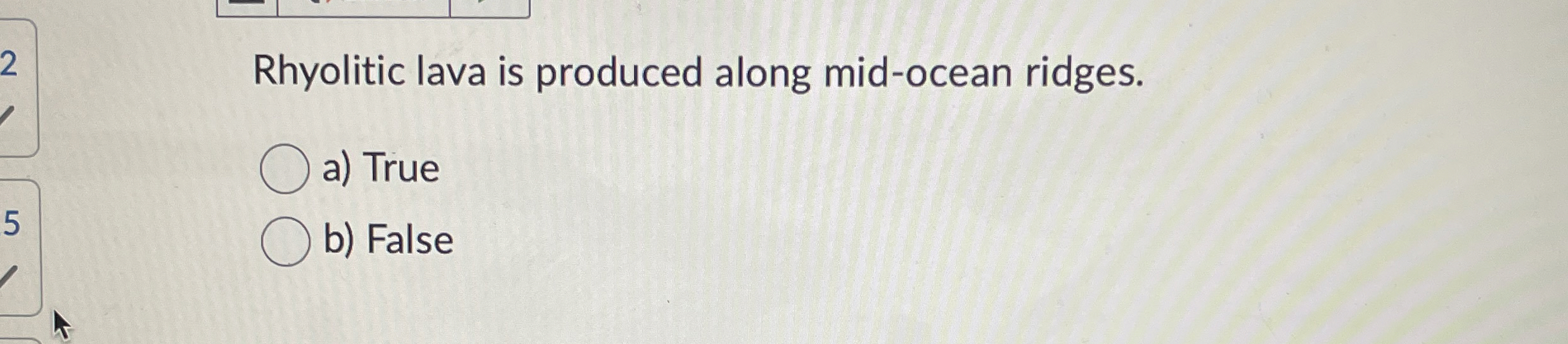 Solved Rhyolitic lava is produced along mid-ocean ridges.a) | Chegg.com