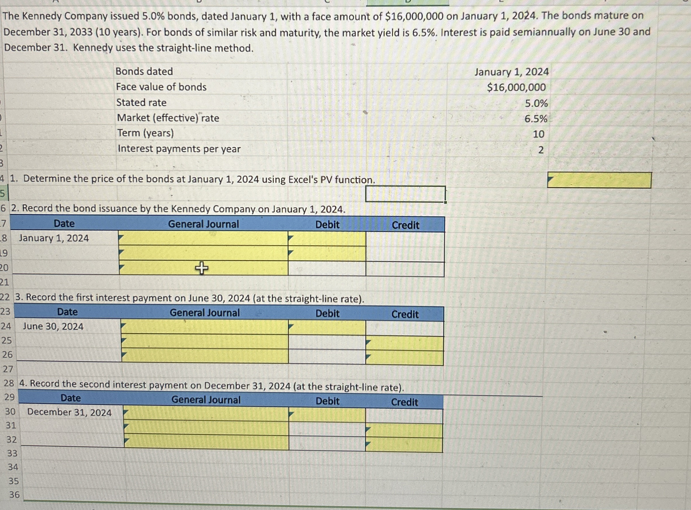 Solved by an EXPERT The Kennedy Company issued 5.0% ﻿bonds, dated January | Chegg.com