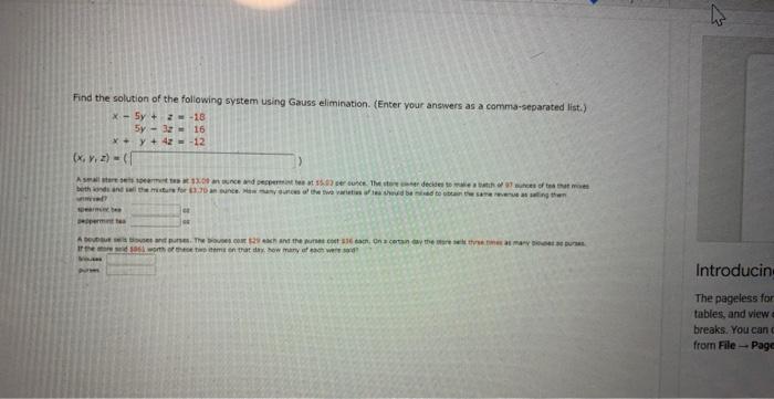 Solved Find the solution of the following system using Gauss | Chegg.com