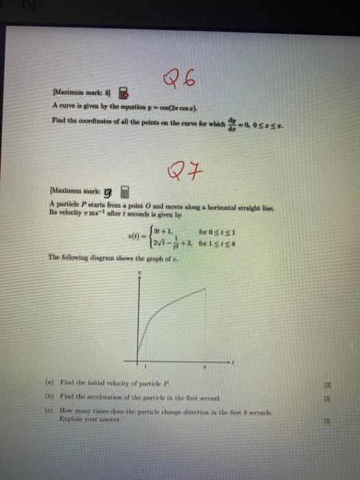 Solved Q6 [Maximum mark: 8) A curve is given by the equation | Chegg.com