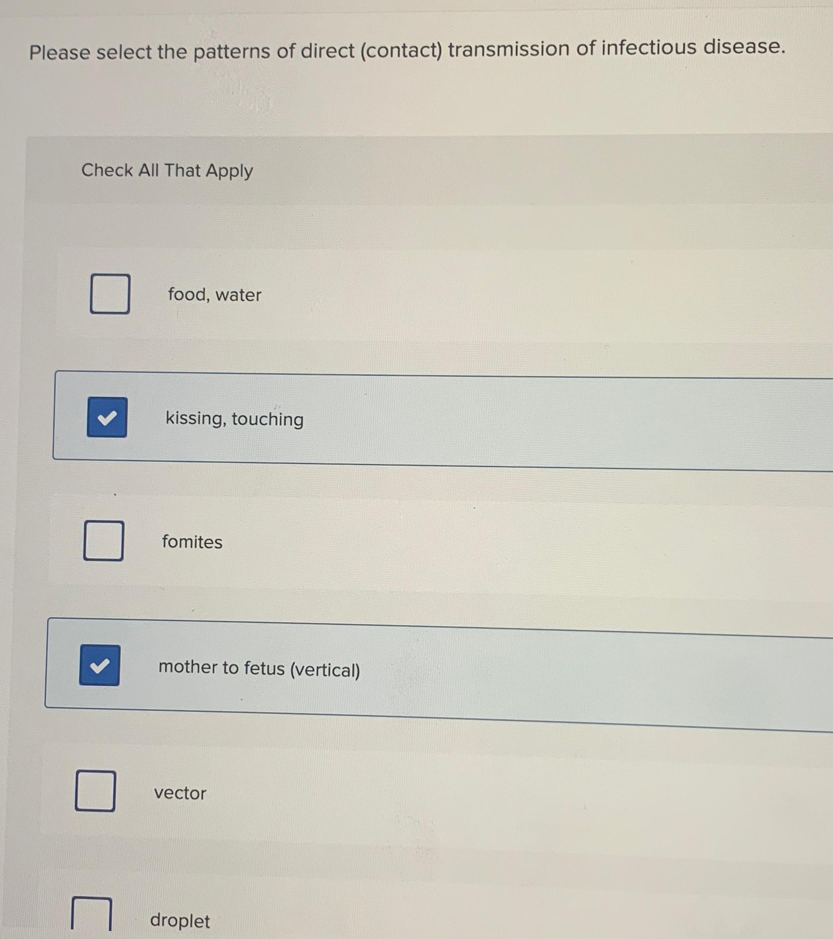 Solved Please select the patterns of direct (contact) | Chegg.com